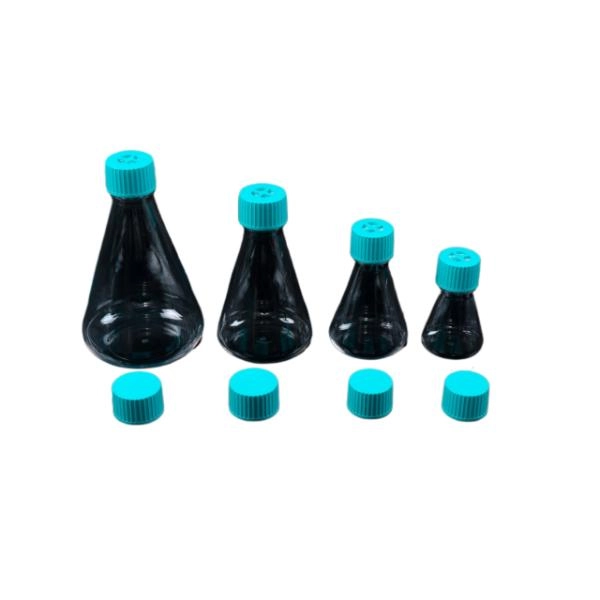 Bellco 125ml PETG Erlenmeyer Flask, Flat Base, Plug Seal Cap, Sterile ...