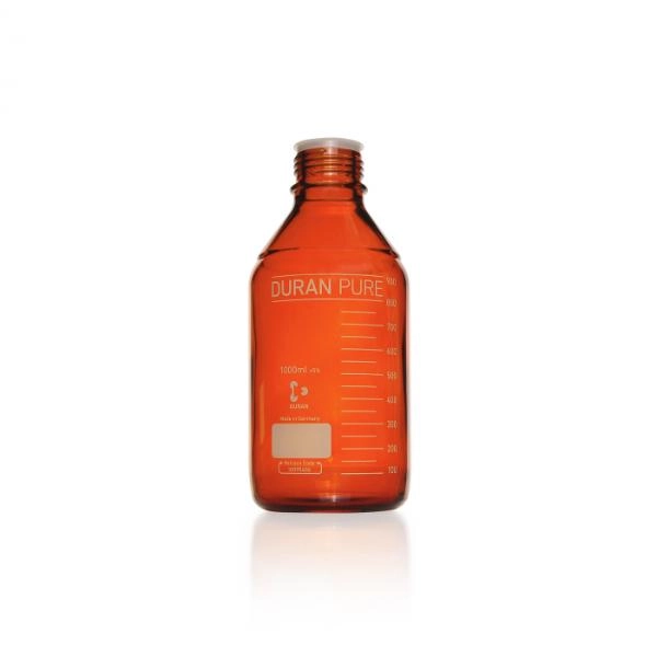 DWK Life Sciences 1000 mL Duran PURE Bottle, amber, GL 45, Cs/10 ...