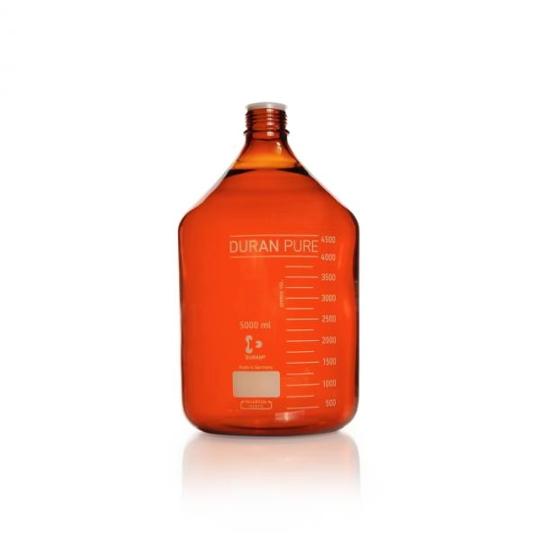 DWK Life Sciences 5000 mL Duran PURE Bottle, amber, GL 45, Cs/1 ...
