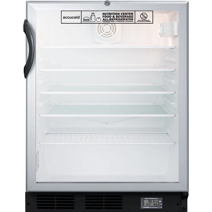 Accucold 5.5 Cu.Ft. ADA Compliant Refrigerator, 24" Wide, Glass Door ...
