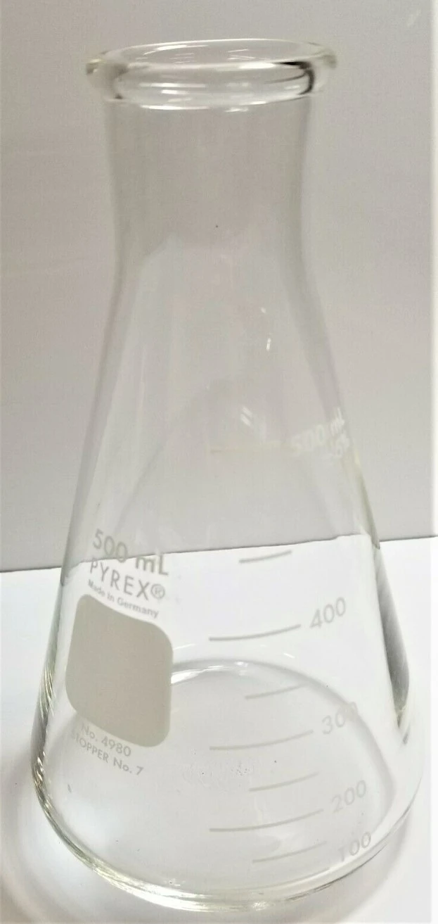 Corning PYREX 4980 (or Equivalent) Narrow-Mouth 500mL Erlenmeyer Flask ...